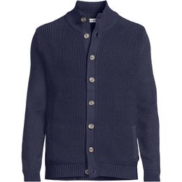 LANDS' END Cardigan mit Stehkragen DRIFTER f&uuml;r Herren, Herren, size: regular, Blau, Baumwolle, by Lands' End
