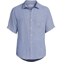LANDS' END Premium Reinleinen-Hemd mit kurzen &Auml;rmeln f&uuml;r Herren in Tall-Gr&ouml;&szlig;e, Classic Fit, Herren, size: tall, Blau, Leinen, by Lands' End