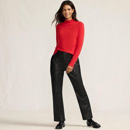 LANDS' END Lederhose f&uuml;r Damen, Damen, size: regular, Schwarz, Leder, by Lands' End
