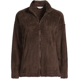 LANDS' END Pl&uuml;schfleece-Jacke f&uuml;r Damen, Damen, size: regular, Braun, Polyester, by Lands' End