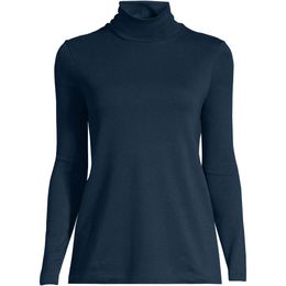 LANDS' END Rollkragenshirt aus Supima f&uuml;r Damen in Plus-Gr&ouml;&szlig;e, Damen, size: plus, Blau, Baumwolle, by Lands' End