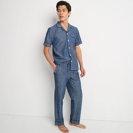 LANDS' END Essenzielle Pyjama-Hose aus Baumwolle f&uuml;r Herren, Herren, size: regular, Blau, Baumwolle, by Lands' End