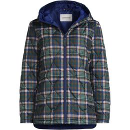 LANDS' END Gemusterte Featherfree&trade; Steppjacke mit Kapuze in Plus-Gr&ouml;&szlig;e, Damen, size: plus, Braun, Polyester, by Lands' End