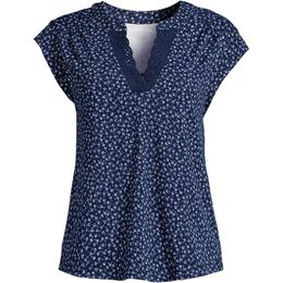 LANDS' END Baumwolle/Modal-Shirt mit Lochstickerei f&uuml;r Damen in Plus-Gr&ouml;&szlig;e, Damen, size: plus, Blau, Elasthan/Baumwoll-Mischung/Baumwolle Modal, by Lands' End