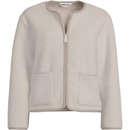 LANDS' END Kragenlose Sherpa-Fleecejacke f&uuml;r Damen, Damen, size: regular, Elfenbein, Polyester/Polyester-Mischung, by Lands' End