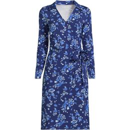 LANDS' END Wickelkleid aus Baumwolle/Modal-Mix f&uuml;r Damen, Damen, size: regular, Blau, Baumwolle Modal, by Lands' End