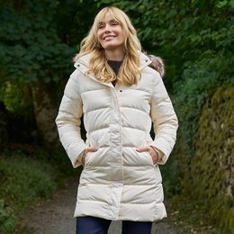 LANDS' END Daunenmantel mit Kapuze f&uuml;r Damen, Damen, size: regular, Elfenbein, Polyester, by Lands' End