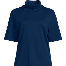 LANDS' END Supima Rollkragenshirt f&uuml;r Damen, Damen, size: regular, Blau, Baumwolle, by Lands' End