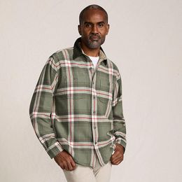 LANDS' END Flanellhemd mit Cordkragen f&uuml;r Herren, Herren, size: regular, Gr&uuml;n, Baumwolle, by Lands' End