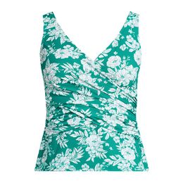 LANDS' END Tankini-Top mit Wickelfront Slender f&uuml;r Damen in Plus-Gr&ouml;&szlig;e, Damen, size: plus, Gr&uuml;n, Elasthan/Nylon-Mischung, by Lands' End