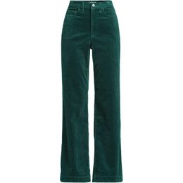 LANDS' END Breitcord-Hose High Waist mit weitem Bein f&uuml;r Damen in Petite-Gr&ouml;&szlig;e, Damen, size: petite, Gr&uuml;n, Baumwoll-Mischung, by Lands' End
