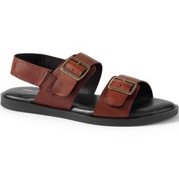 LANDS' END Leder-Sandalen mit Schnallen und Fersenriemen f&uuml;r Herren, Herren, size: regular, Braun, Leder, by Lands' End