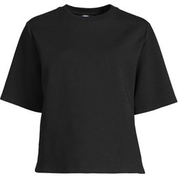 LANDS' END Samtweiches Shirt mit Rundhalsausschnitt f&uuml;r Damen, Damen, size: regular, Schwarz, Baumwolle/Polyester-Mischung, by Lands' End