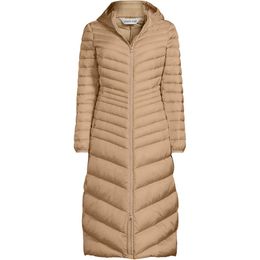 LANDS' END Ultraleichter Maxi-Daunenmantel mit Kapuze WANDERWEIGHT f&uuml;r Damen in Plus-Gr&ouml;&szlig;e, Damen, size: plus, Beige, Nylon/Daunen, by Lands' End