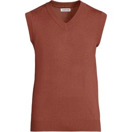 LANDS' END CashTouch Feinstrick-Pullunder f&uuml;r Herren, Herren, size: regular, Braun, Polyester, by Lands' End