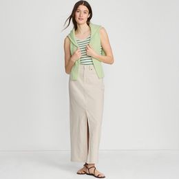 LANDS' END Soft Denim Maxirock f&uuml;r Damen in Petite-Gr&ouml;&szlig;e, Damen, size: petite, Elfenbein, Baumwolle/Baumwoll-Mischung, by Lands' End