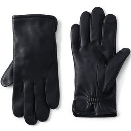 LANDS' END Leder-Handschuhe mit Kaschmirfutter f&uuml;r Herren, Herren, size: regular, Schwarz, Kaschmir/Leder, by Lands' End