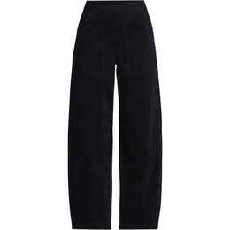 LANDS' END Utility-Barrelhose aus Feincord in Petite-Gr&ouml;&szlig;e, Damen, size: petite, Schwarz, Elasthan/Baumwoll-Mischung, by Lands' End
