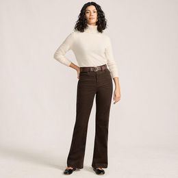LANDS' END Feincord-Schlaghose High Waist f&uuml;r Damen in Petite-Gr&ouml;&szlig;e, Damen, size: petite, Elfenbein, by Lands' End