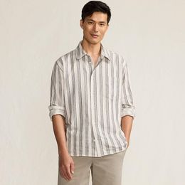 LANDS' END Gestreiftes Hemd f&uuml;r Herren, Herren, size: regular, Elfenbein, by Lands' End