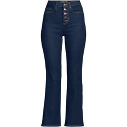 LANDS' END Kurze Denim-Schlagjeans f&uuml;r Damen, Damen, size: regular, Blau, Elasthan/Baumwoll-Mischung/Polyester-Mischung, by Lands' End