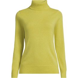 LANDS' END Rollkragen-Pullover aus Kaschmir, Damen, size: regular, Gr&uuml;n, Kaschmir, by Lands' End