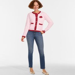 LANDS' END Lands' End Lulu Guinness Strickblazer f&uuml;r Damen, Damen, size: regular, Pink, Polyester/Nylon/Polyester-Mischung, by Lands' End