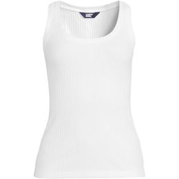 LANDS' END &Auml;rmelloses Ajour-Top f&uuml;r Damen, Damen, size: regular, Wei&szlig;, Elasthan/Baumwoll-Mischung, by Lands' End