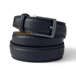 LANDS' END Klassischer G&uuml;rtel aus Handschuh-Leder f&uuml;r Herren, Herren, size: regular, Schwarz, Leder/Messing, by Lands' End