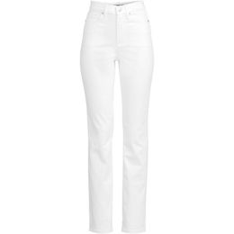 LANDS' END Farbige Straight Fit Jeans High Waist in Plus-Gr&ouml;&szlig;e, Damen, size: plus, Wei&szlig;, Elasthan/Baumwoll-Mischung/Polyester-Mischung, by Lands' End