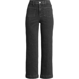 LANDS' END Soft Denim 7/8-Hose mit weitem Bein f&uuml;r Damen, Damen, size: regular, Schwarz, Baumwolle/Elasthan, by Lands' End