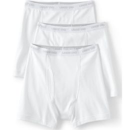 LANDS' END Baumwoll-Boxershorts f&uuml;r Herren (3er-Set), Herren, size: regular, Wei&szlig;, Baumwolle, by Lands' End