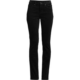 LANDS' END Straight Fit Cordhose Mid Waist f&uuml;r Damen in Plus-Gr&ouml;&szlig;e, Damen, size: plus, Schwarz, Baumwoll-Mischung, by Lands' End