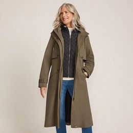 LANDS' END Wasserdichter Kapuzenmantel f&uuml;r Damen, Damen, size: regular, Gr&uuml;n, Baumwolle/Polyester/Nylon, by Lands' End