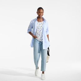 LANDS' END Shirt aus Baumwolle/Modal-Mix mit Ballett-Ausschnitt f&uuml;r Damen, Damen, size: regular, Wei&szlig;, Baumwolle Modal, by Lands' End