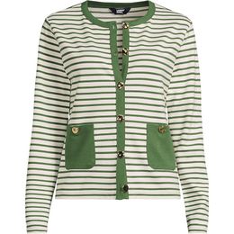 LANDS' END Feinstrick-Cardigan f&uuml;r Damen, Damen, size: regular, Gr&uuml;n, Polyester/Viskose/Polyester-Mischung, by Lands' End