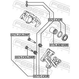 FEBEST Bremssattelhaltersatz 0577C-CX5R Hinterachse f&uuml;r MAZDA