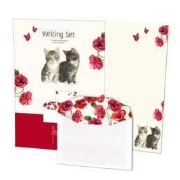 Briefpapier-Set &raquo;Mohnkatzen&laquo;