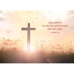 Postkarte zu Ostern - Ich bin die Auferstehung... (10 St&uuml;ck)