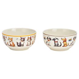 2er-Set M&uuml;sli-Schalen &raquo;Katze & Hund&laquo;