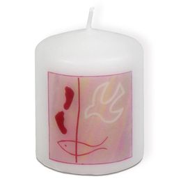 Kerze Taube F&uuml;&szlig;chen Fisch rosa