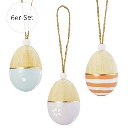 6er-Set Handbemalte Ostereier