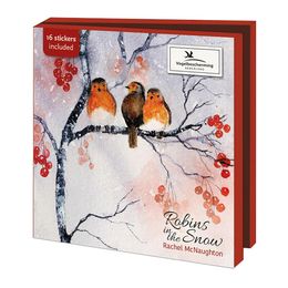 Gru&szlig;kartenbox &raquo;Rotkehlchen im Schnee&laquo;