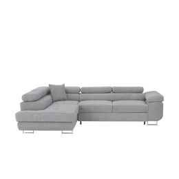H&ouml;ffner Ecksofa mit Schlaffunktion Tereccia &brvbar; grau &brvbar; Ma&szlig;e (cm): B: 273 H: 73 T: 203.0