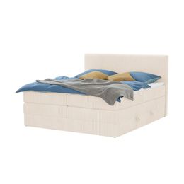 H&ouml;ffner Boxspringbett mit Bettkasten Falco &brvbar; creme &brvbar; Ma&szlig;e (cm): B: 186 H: 119