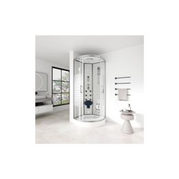 Home Deluxe Dampfdusche mit Wasserfall und Dampfsauna WHITE PEARL - 100 x 100 cm
