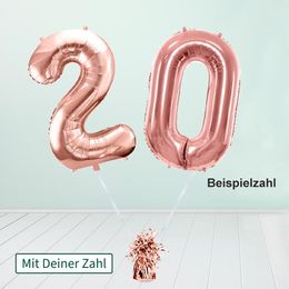 Heliumballon-Geschenk XXL-Zahlen - Ros&eacute;gold | FloraPrima Blumenversand | Blumen und mehr versenden