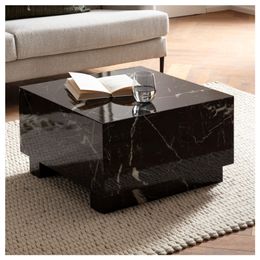 Couchtisch FineBuy Sofatisch MONOBLOC Marmor Optik 60x60x35 cm Wohnzimmertisch
