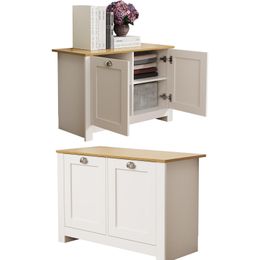 Vcm Holz Kommode Sideboard mit Dreht&uuml;ren Ma&szlig;e ca. H. H. 60 x B. 89 x T. 40 cm - Balusa M