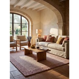 KADIMA DESIGN Flachgewebe-Teppich Wolle Beerenrot 200 x 290 cm - CALDER Kadima